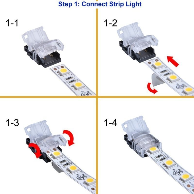 rgb led strip connector for 4 Pin 5050 LED Strip Lights, DIY Strip to wire