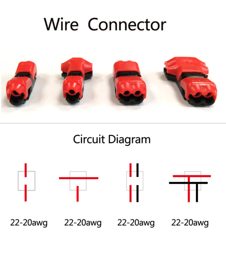 low voltage t tap wire connectors quick splice 22-20awg extension cable