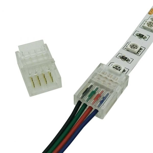 rgb led strip connector for 4 Pin 5050 LED Strip Lights, DIY Strip to wire
