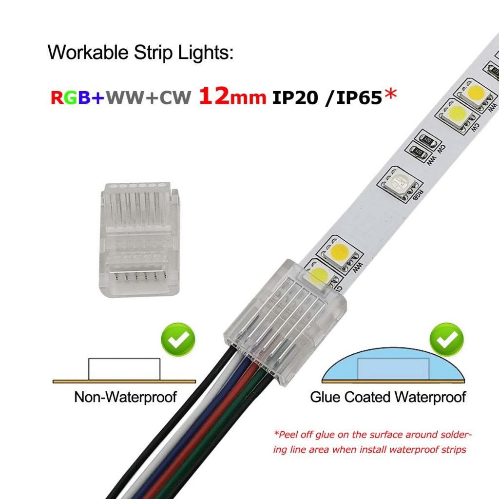 3 pin connectors for WS2812B LED Strip Lights, DIY Strip to wire
